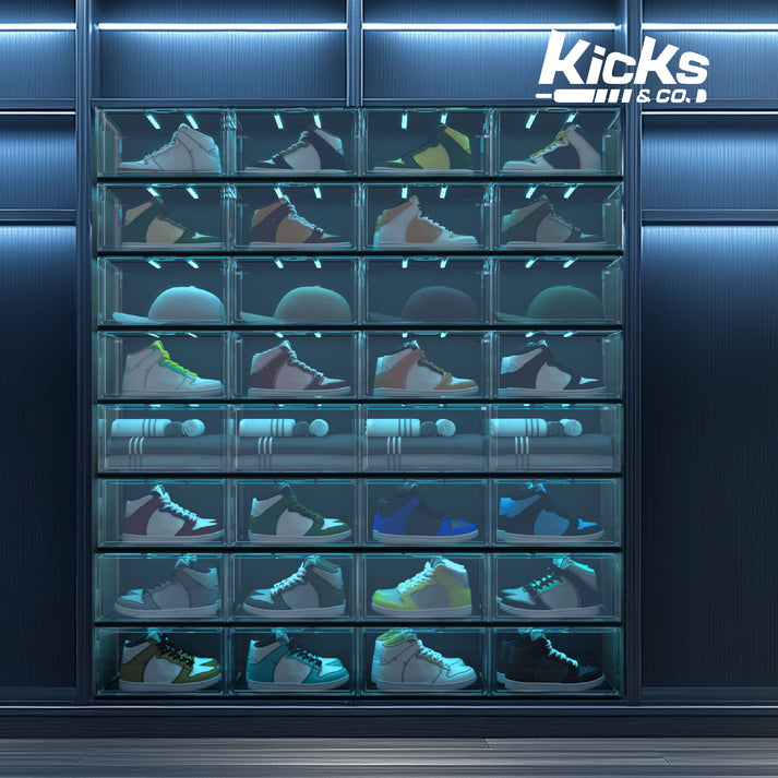 Kicks & Co Shoe Display Box XL with LED Lighting, remote control, USB ...